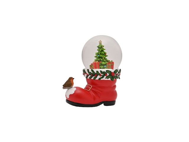 Novogodišnja vodena kugla - Santa Boot with Robin