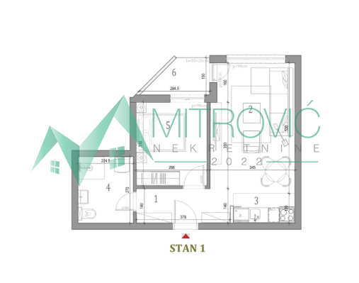 Jednoiposoban stan na prodaju, 44m2, 97.320€