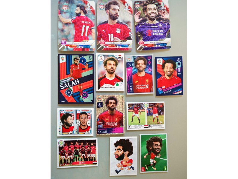 Mohamed SALAH lot 13 slicica i kartica Panini, Topps...