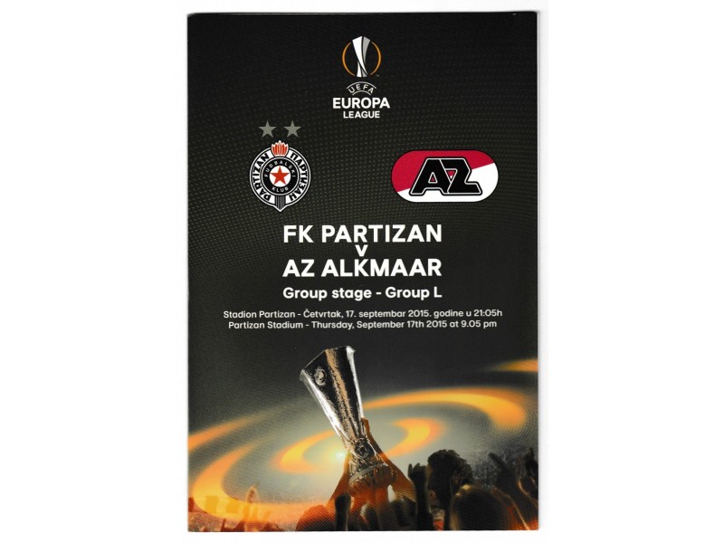 2015, PARTIZAN - AZ ALKMAR! Liga Evrope. Program.