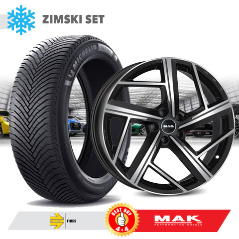 235/55 R19 SET Z MICHELIN + MAK QVA BLK POL 5/112