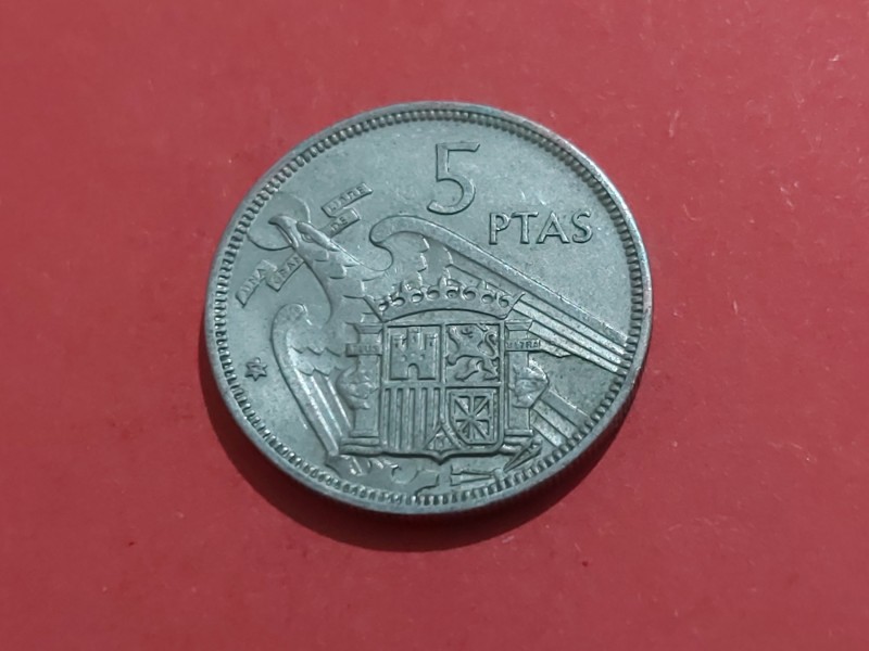 Španija - 5 pesetas 1957 god