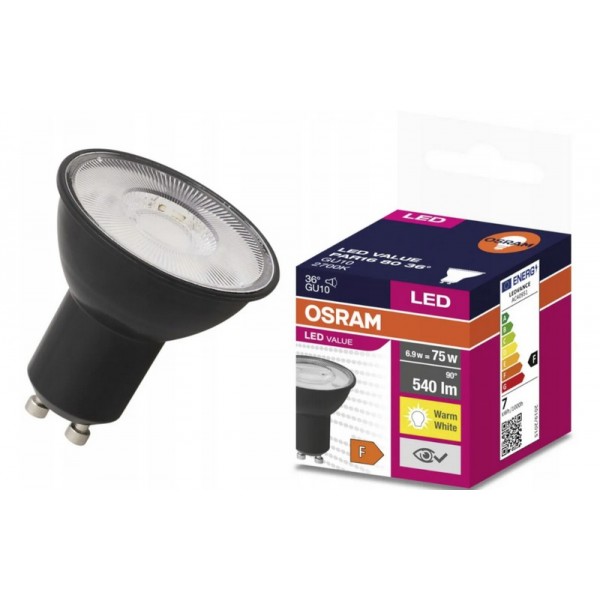 LED SIJALICA CRNA 6,9W/827 GU10 230V VALUE OSRAM