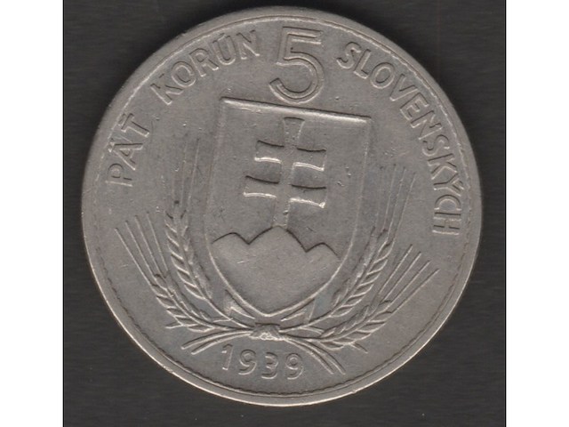 5 Korun - 1939 - Slovakia, Slovačka