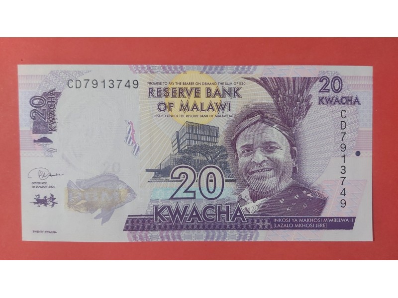 20 kwacha 2020 god Malawi UNC