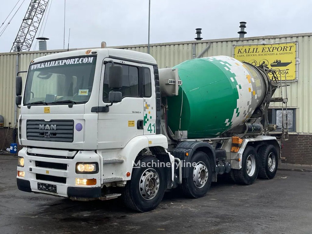 MAN TGA 35.363 Concrete Mixer Liebherr 9 M3 8x4 Full Steel Manual Ge kamion s mešalicom za beton