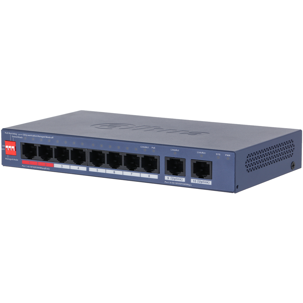 CS4010-8GT-110 10-Port Cloud Managed Desktop Gigabit Switch with 8-Port PoE