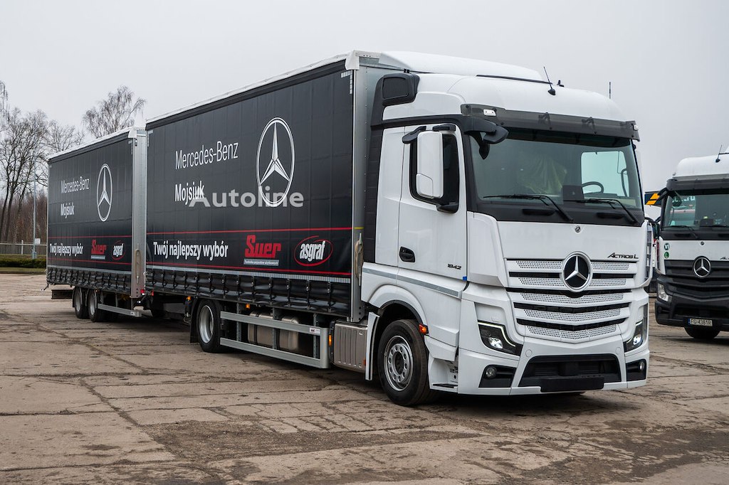 Mercedes-Benz Actros L 1842 kamion sa klizna zavesa cerada + prikolica sa kliznom ceradom