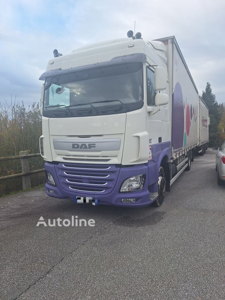 DAF XF 460 kamion sa klizna zavesa cerada + prikolica sa kliznom ceradom