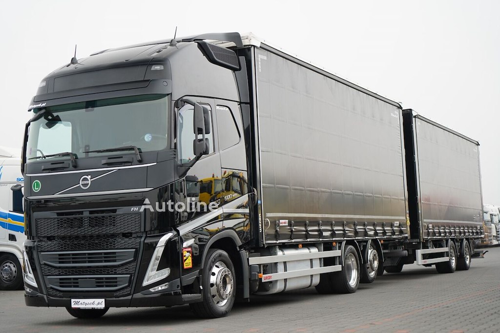 Volvo FH 500 kamion sa klizna zavesa cerada + prikolica sa kliznom ceradom