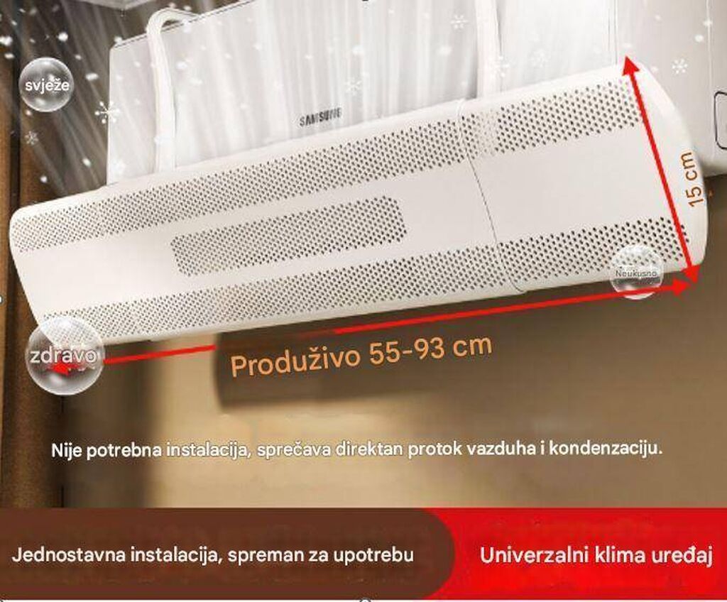 Univerzalni deflektor za klima uređaje – podesivi usmerivač vazduha -