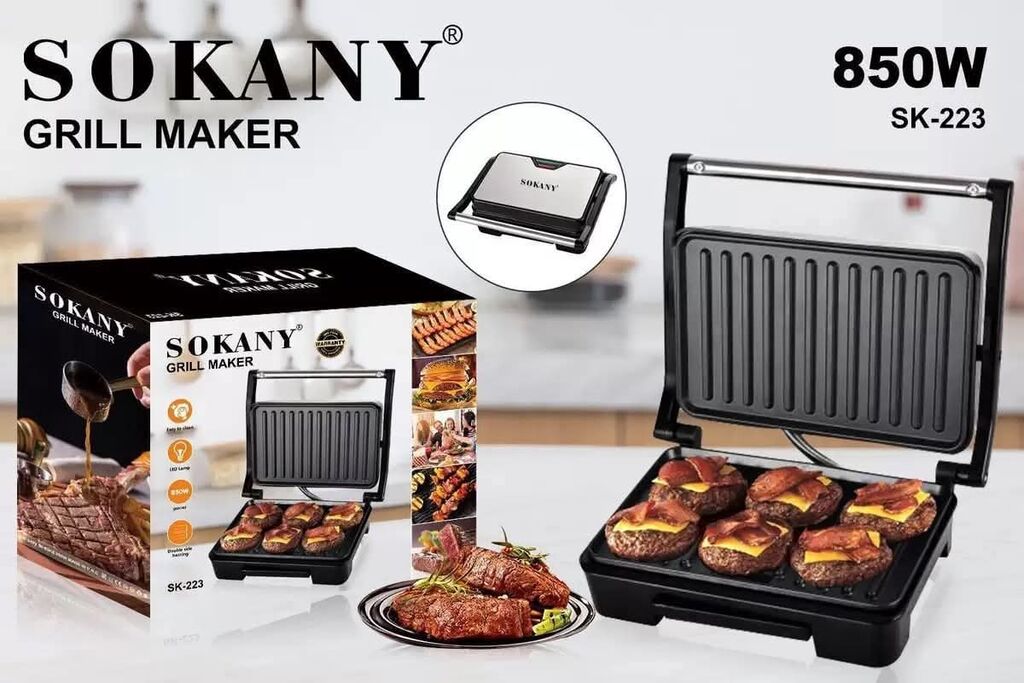 SOKANY Grill Maker SK-223 – električni kontaktni roštilj - Snaga: 850
