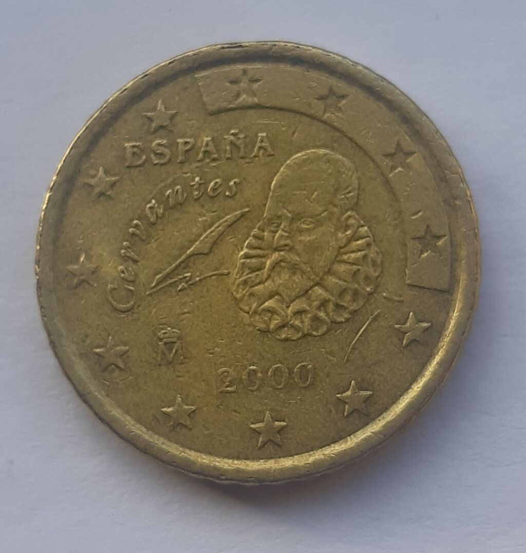 Španski novčić od 50 euro centi – godina 2000, motiv Miguel de