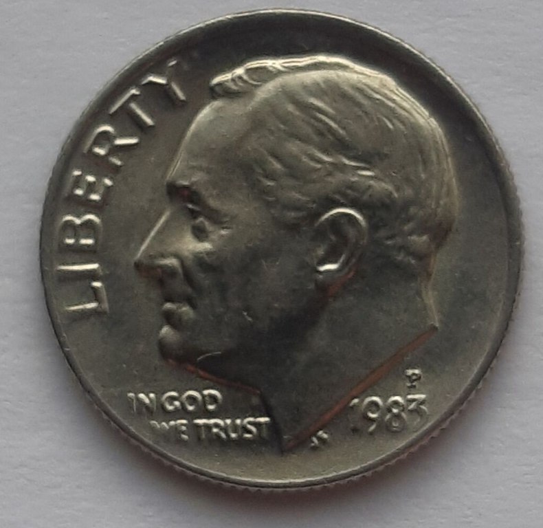 Američki novčić Roosevelt dime – godina 1983, kovnica Philadelphia