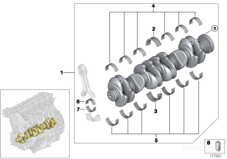 BMW N57D30C 11218512217 kolenasto vratilo za BMW M550D automobila