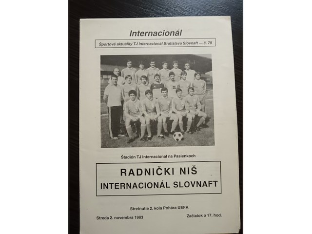 Program Slovnaft-Radnički Niš 2.9.1983