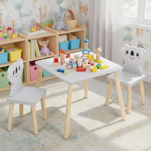 EcoToys Dečiji set nameštaja Koala – sto + 2 stolice