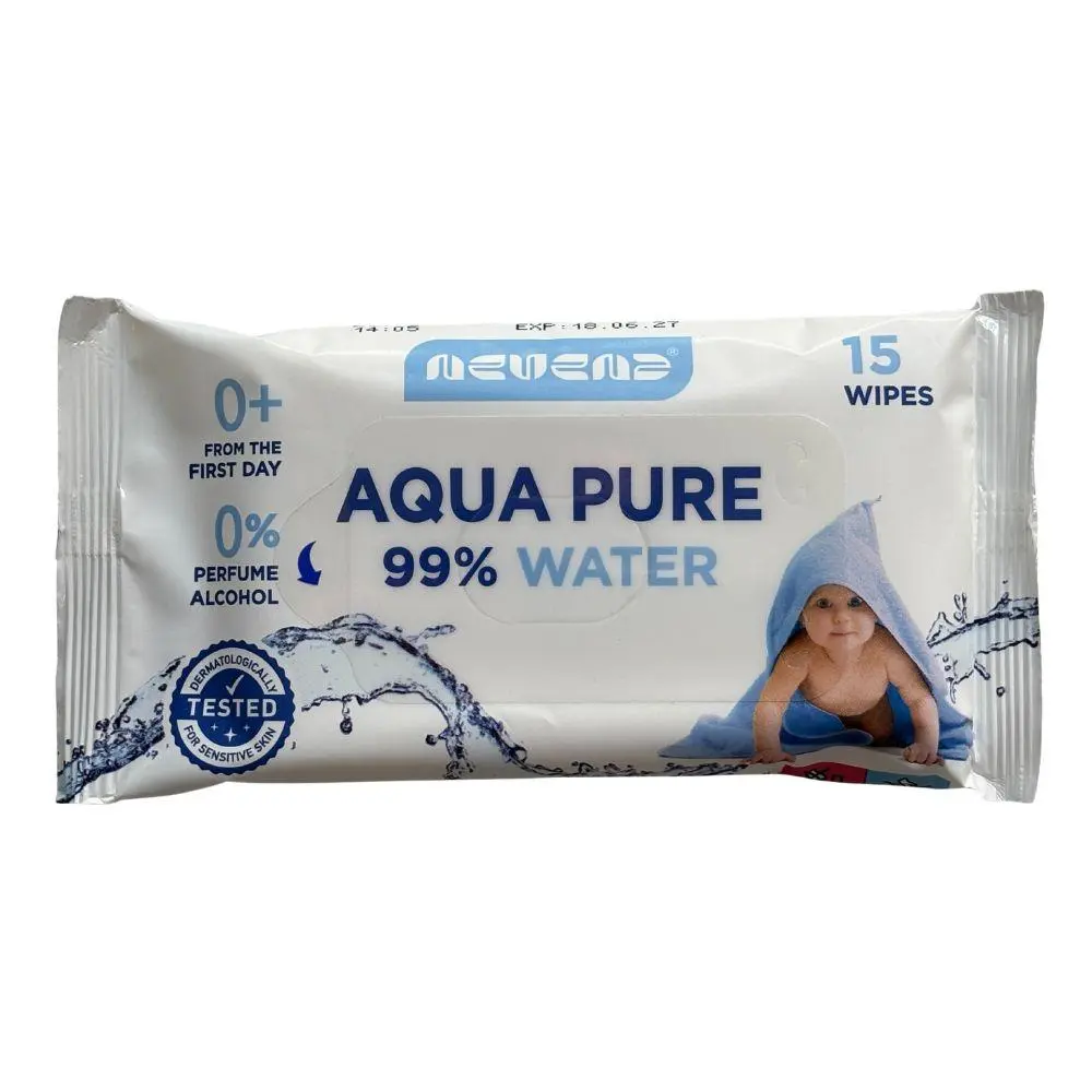 Nevena Vlažne maramice Aqua Pure, 99% Water, 15 kom