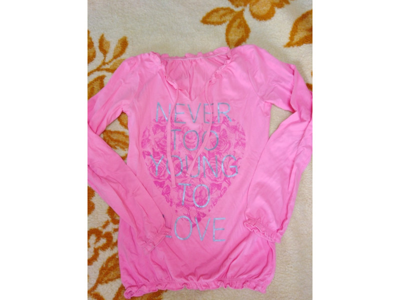 Bluza duks roze 12-14 god. XXS-S