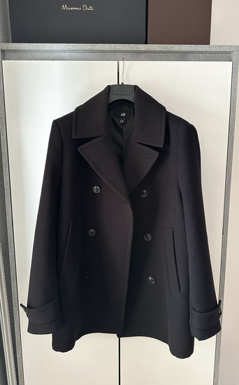 Kaput Double Breasted Coat Crni