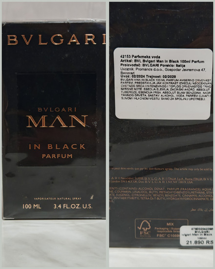 Bvlgari Man in Black Parfum - Kupljeno u Radnji