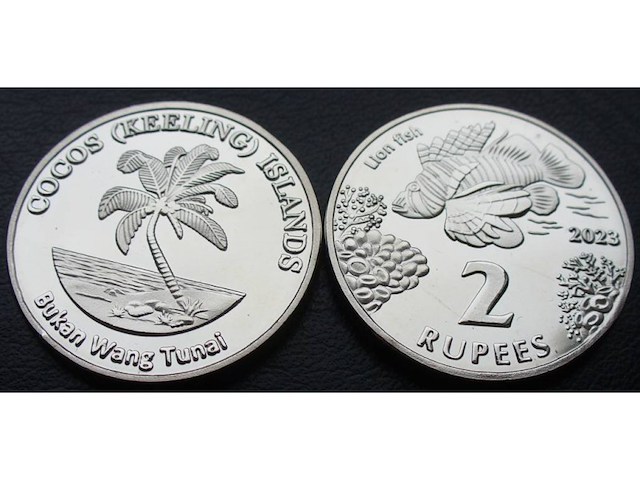 Cocos Islands 2 rupees 2023. UNC Fish