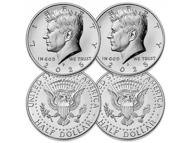 USA 1/2 dollar 2025. UNC John F. Kennedy P i D varijant