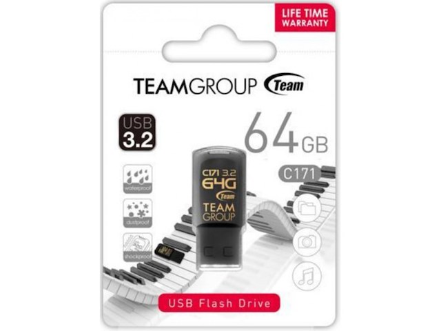 x-TeamGroup 64GB C171 USB 3.2 BLACK TC171364GB01 NEW