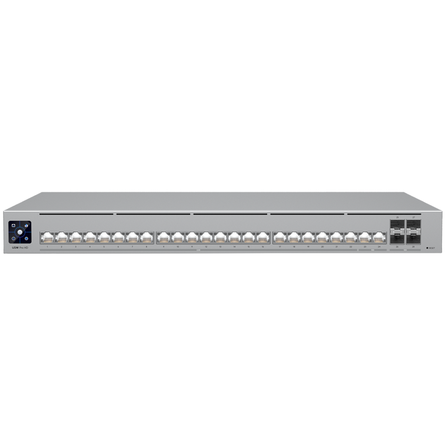 UBIQUITI LAYER 3 ETHERLIGHTING USW-PRO-HD-24-POE-EU (22) 2.5 GBE, (2) 10 GBE POE++ PORTS