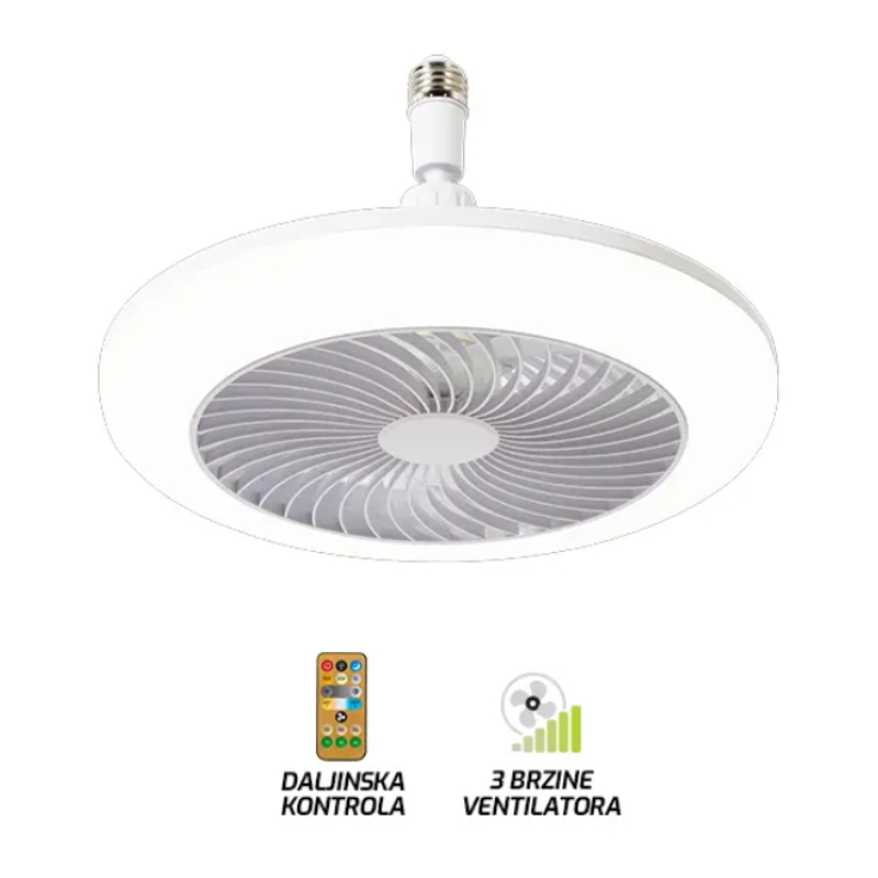 VENTILATOR SA LED SVETLOM ZA E27 GRLO FV4001-28 WH FORMA