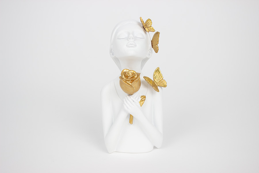 AMC HOME FIGURA 23X23X6CM GIRL WITH ROSE 16895
