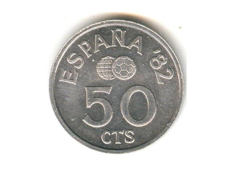 Spanija 50 centimes 1980 UNC