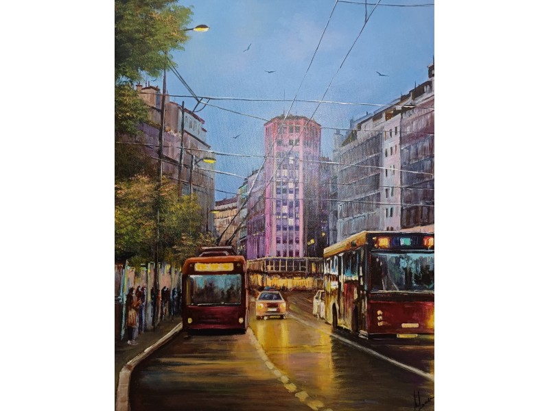 "BEOGRAD"-50 X 40 CM-AKRIL NA PLATNU-I.VASIĆ
