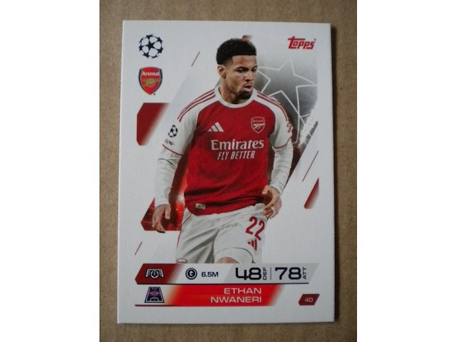 Kartica broj 40 `Topps Match Attax 2025-2026`