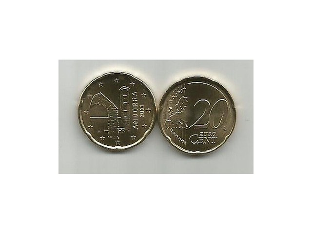 ANDORA  Andorra 20 euro cent 2021. UNC