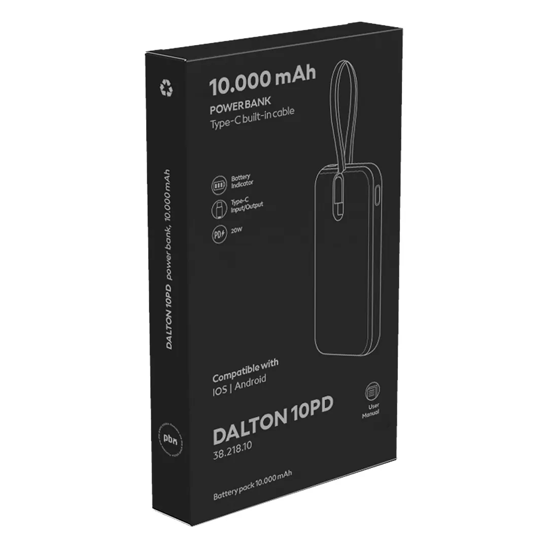 DALTON 10PD - 38218 
                Pomoćna baterija, 10.000 mAh