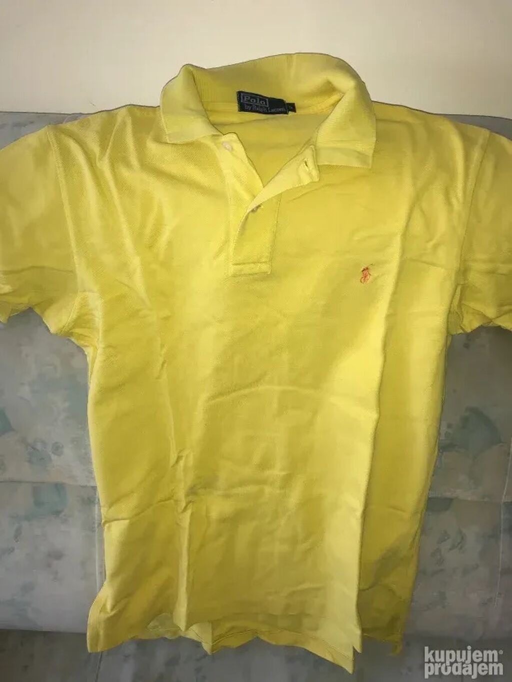 Original Ralph Lauren majica M 100% cotton Zuta boja sa crvenim znakom