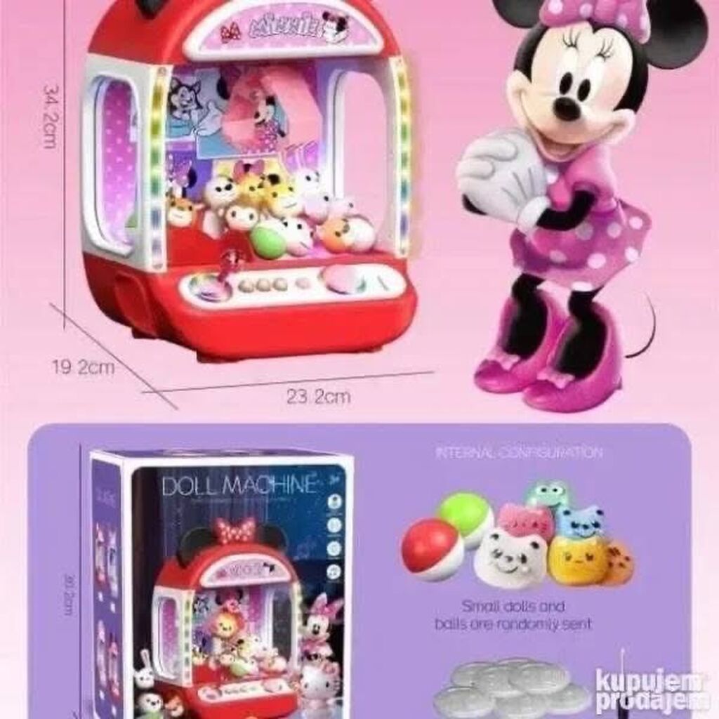 Mini igračka “claw” automat – Minnie dizajn - Stojeći mini automat za