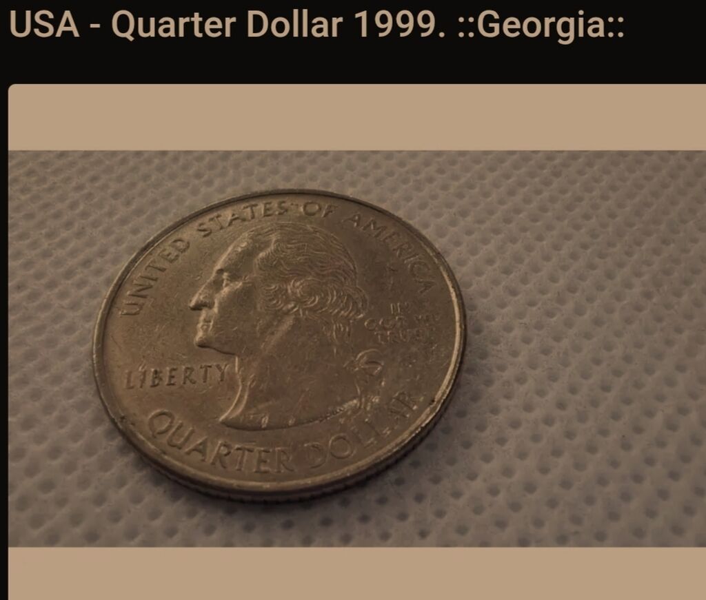 USA Quarter Dollar – 1999, serija “50 State Quarters”, država Georgia