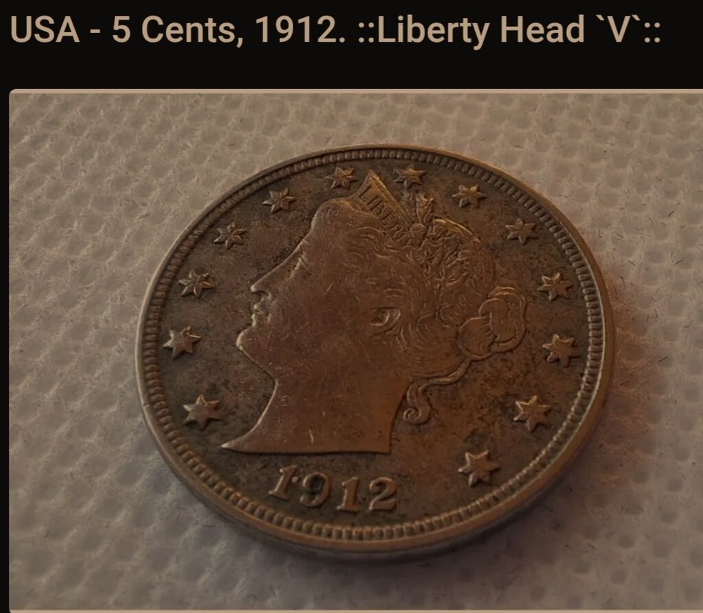 USA – 5 cents, 1912, “Liberty Head V” (nickel). - Naziv: Liberty Head