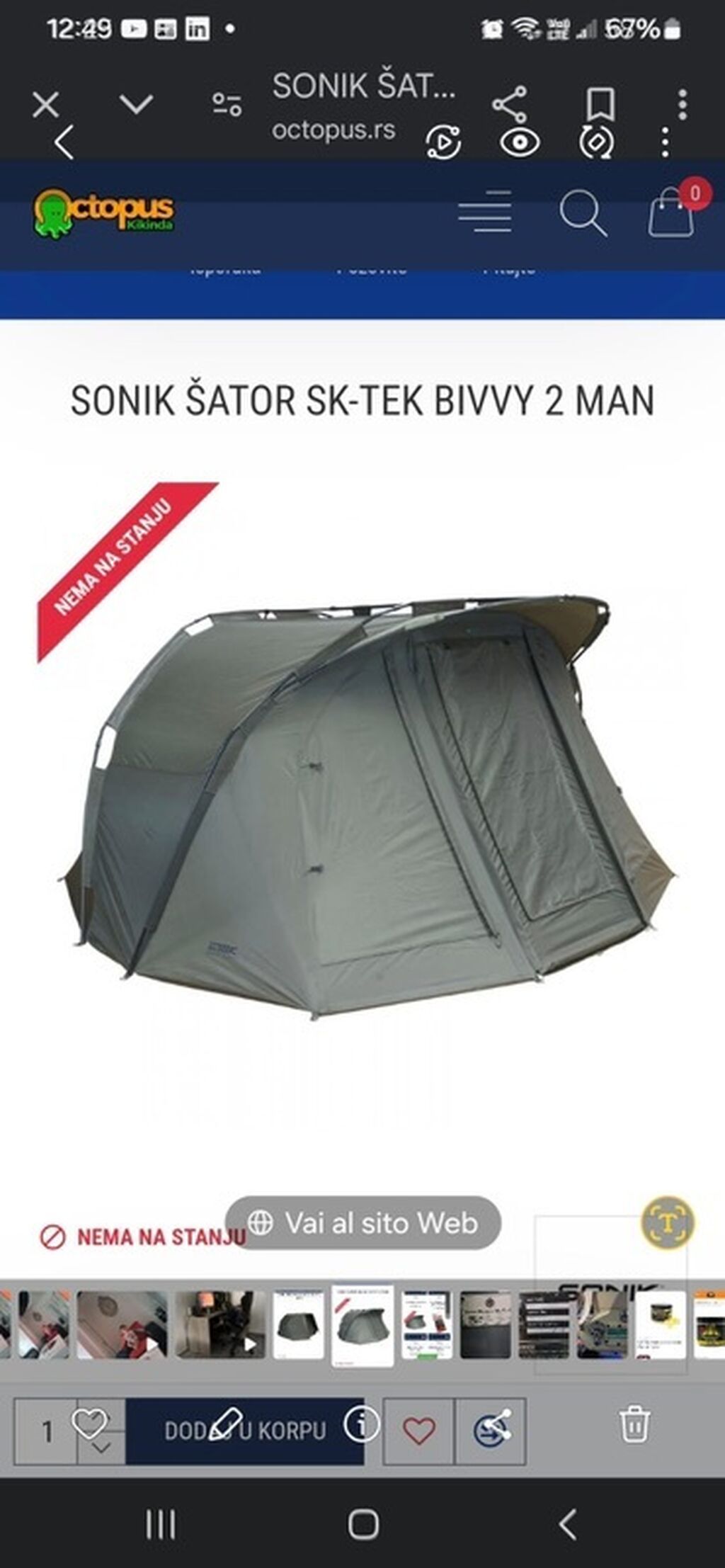SONIK SK-TEK Bivvy 2 Man – šator za dva korisnika, namenjen pecarošima