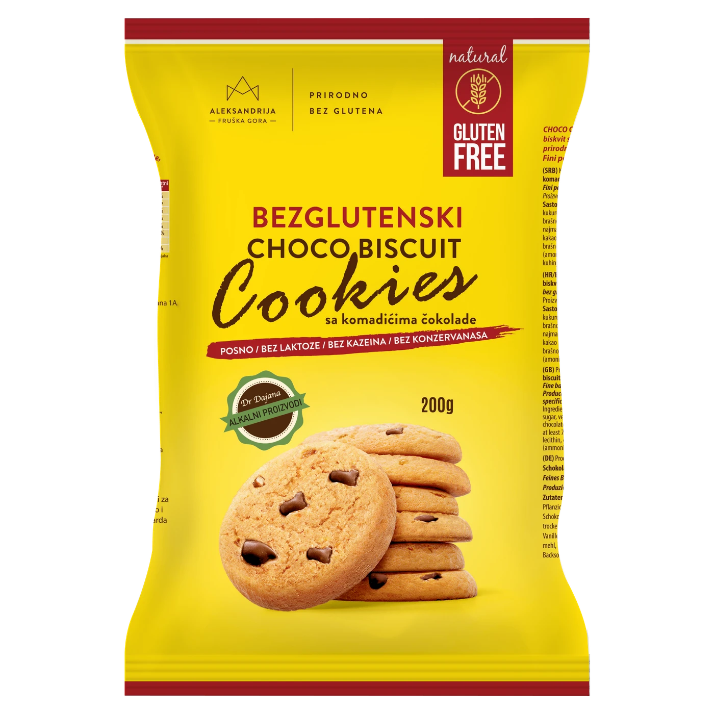 ALEKSANDRIJA Bezglutenski čoko biskvit Cookies, 200g