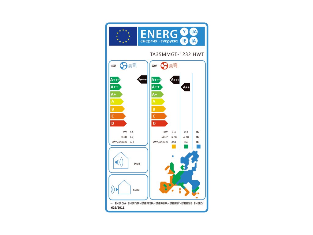 Klima TESLA TA35MMGT-1232IHWT/inverter/R32/12000BTU/A+++/A++/grejac spoljne jedinice/-25/wi-fi/crna