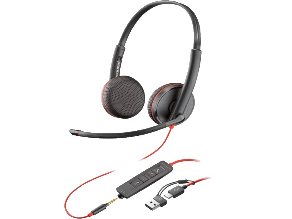 Slušalice HP Poly Blackwire 3225 Stereo USB-C Headset +3.5mm Plug +USB-C/A Adapter/8X229AA/crna