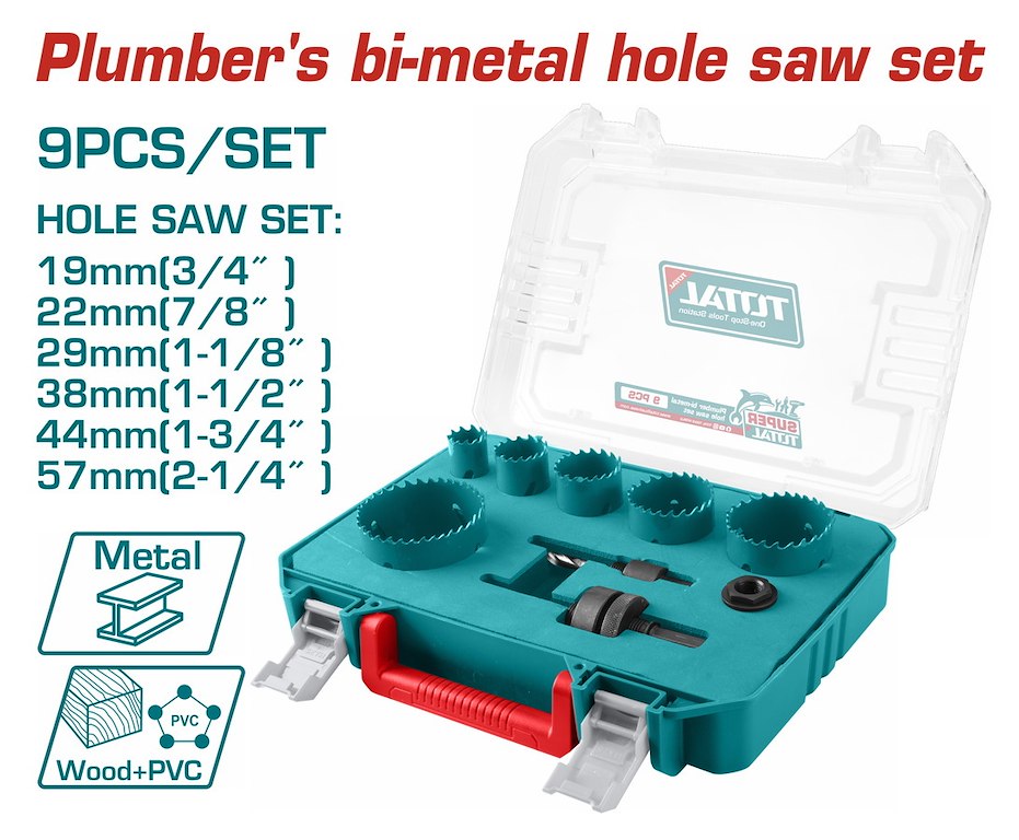 TOTAL Set Bi-metalnih kruna za pravljenje rupa 9/1 set TACSH0091ID EK000801382