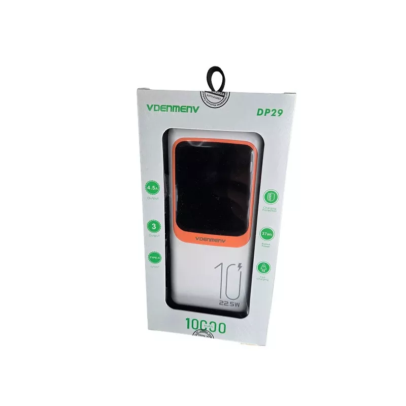 Power bank Denmen DP29 10000Mah 22.5W/1xTypeC/1x USB-A/type C kabal/lighting kabal/beli