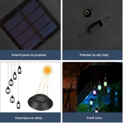 YIWU MOON STAR DEKORACIJA SOLARNA SA 6 MINI FENJERA-IP44