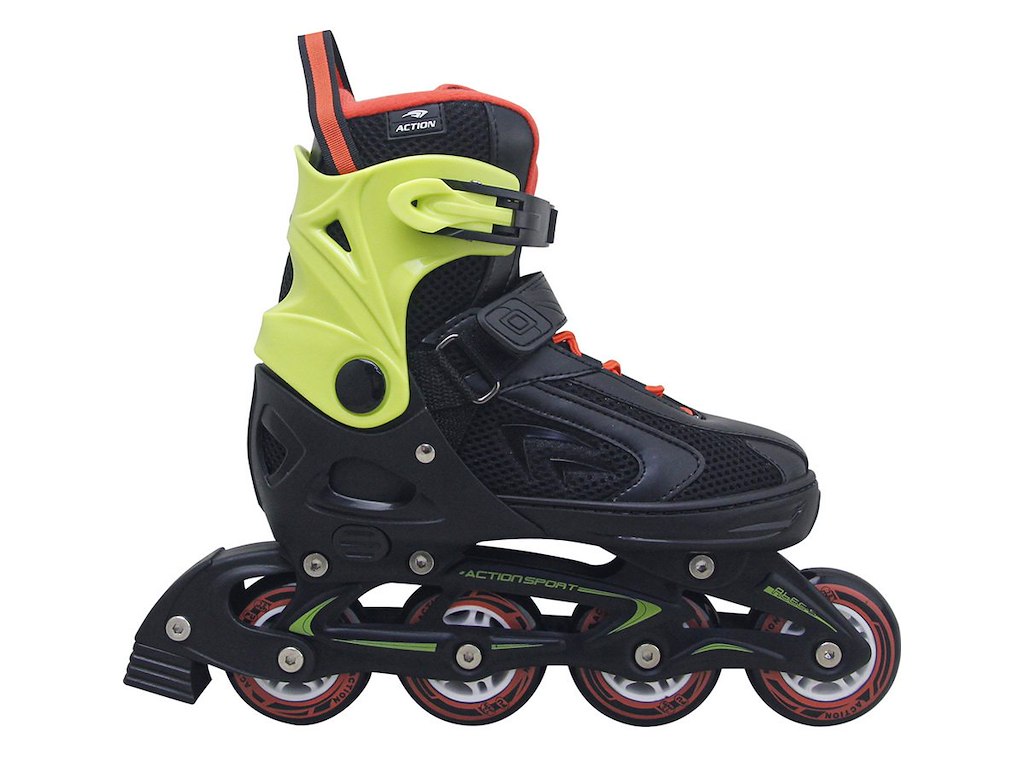 ROLER XS (29-32) CRNO NEON ZELENI ALU ABEC-5 PU TOČKIĆI