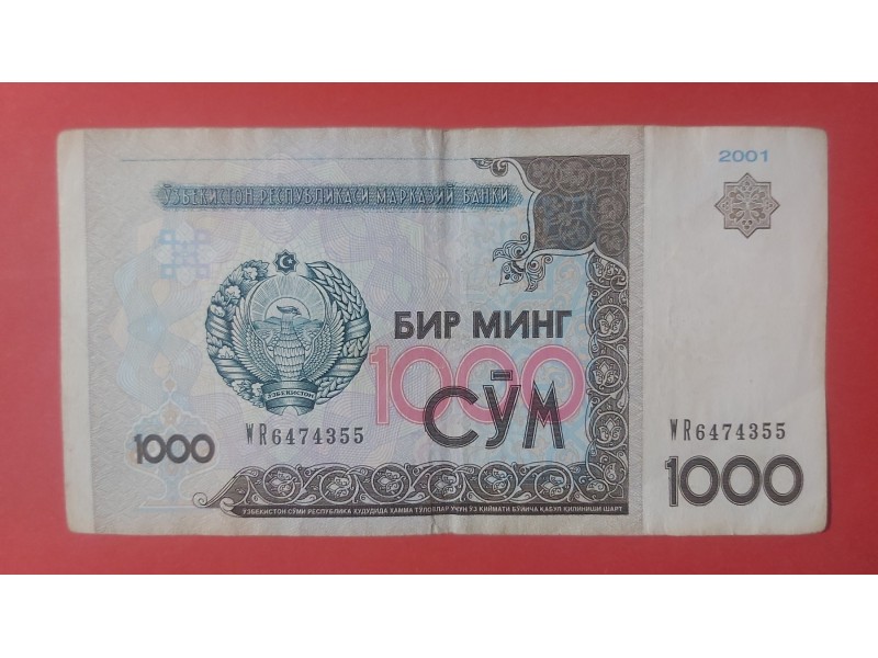1.000 sum 2001 god Uzbekistan F