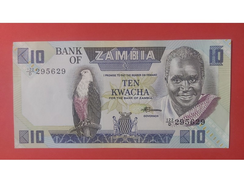 10 kwacha 1986 god Zambija UNC